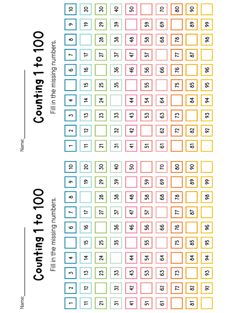 Counting To 100 Math (LKPD) | PDF