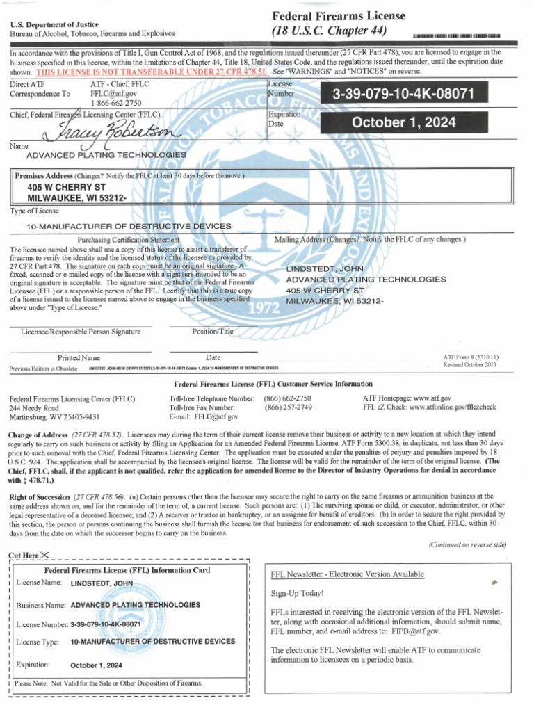 Federal Firearms License II | PDF