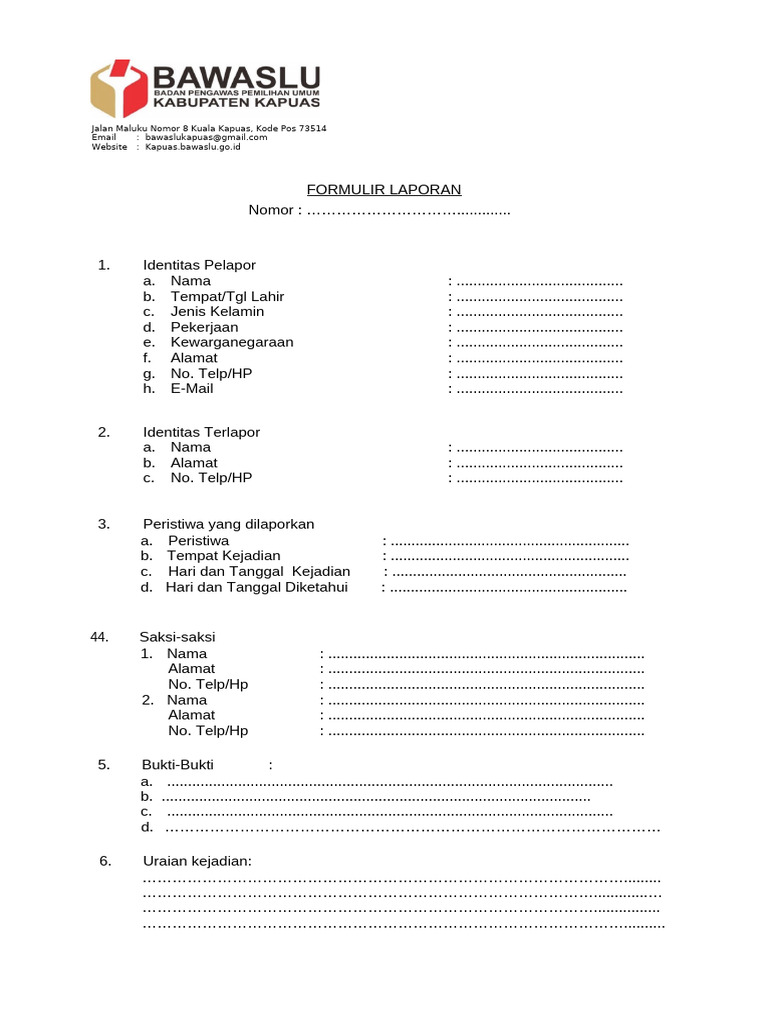 Formulir Model A.1 | PDF