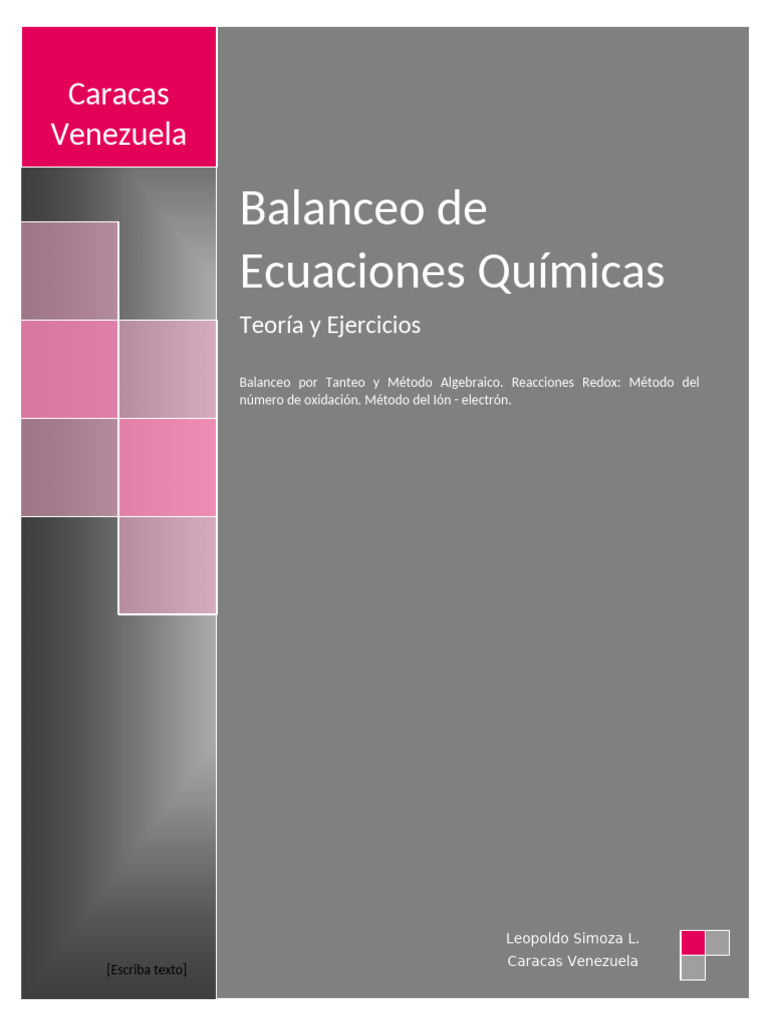 Balanceo de Ecuaciones Químicas - 0 | PDF | Redox | Reacciones químicas