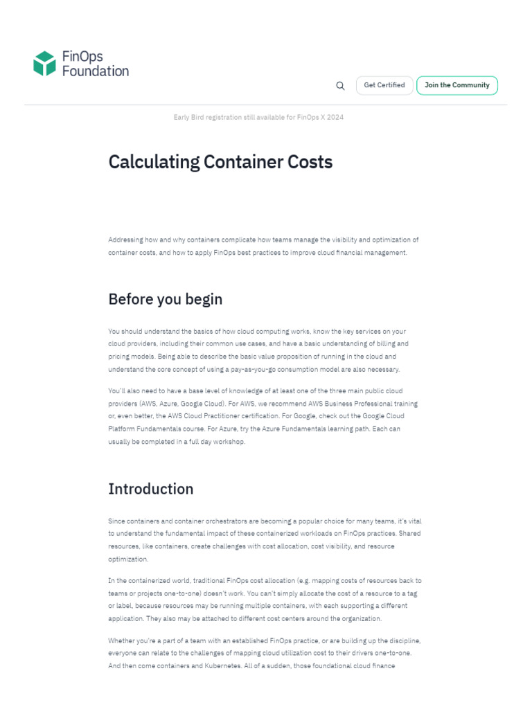 FinOps-Calculating Container Costs | PDF | Cloud Computing | Computer Cluster