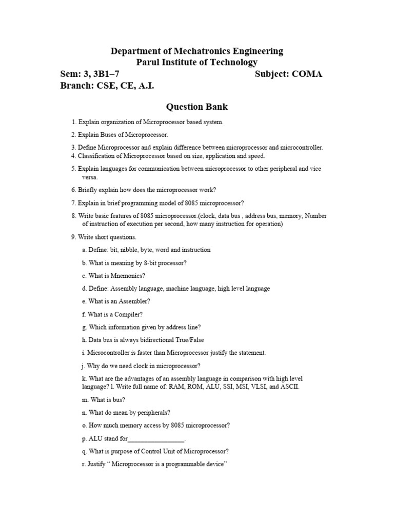 Coma QB 2 | PDF | Microprocessor | Computer Memory