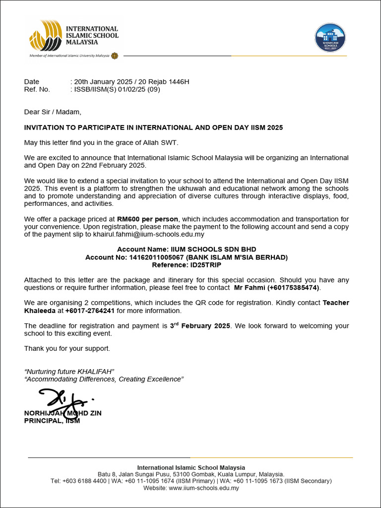 Invitation Letter For Competitions - Overseas | PDF | Lunch | Meal