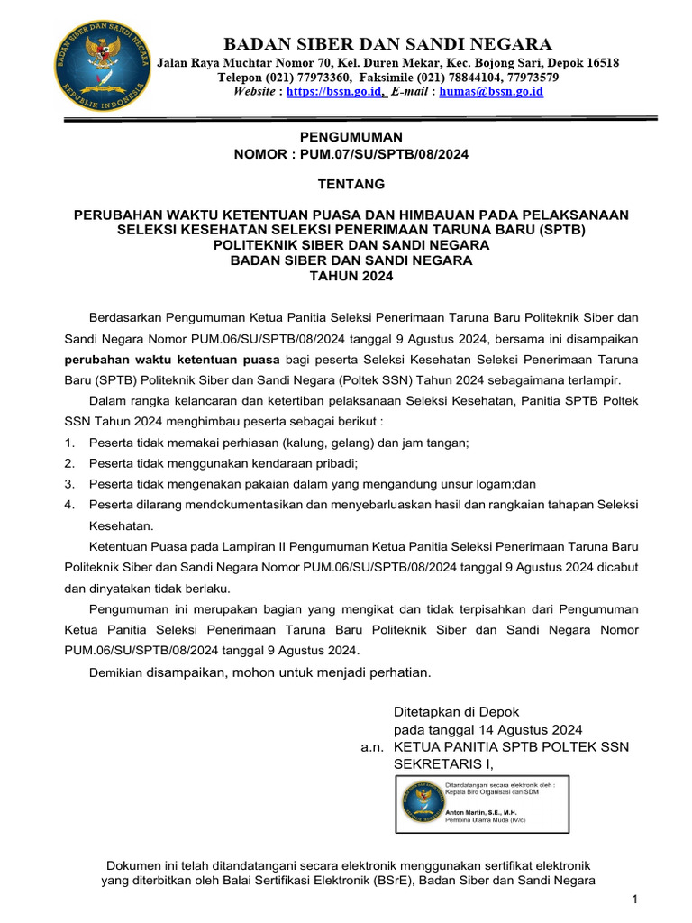 7. PUM Perubahan Waktu Puasa Dan Himbauan_sign | PDF