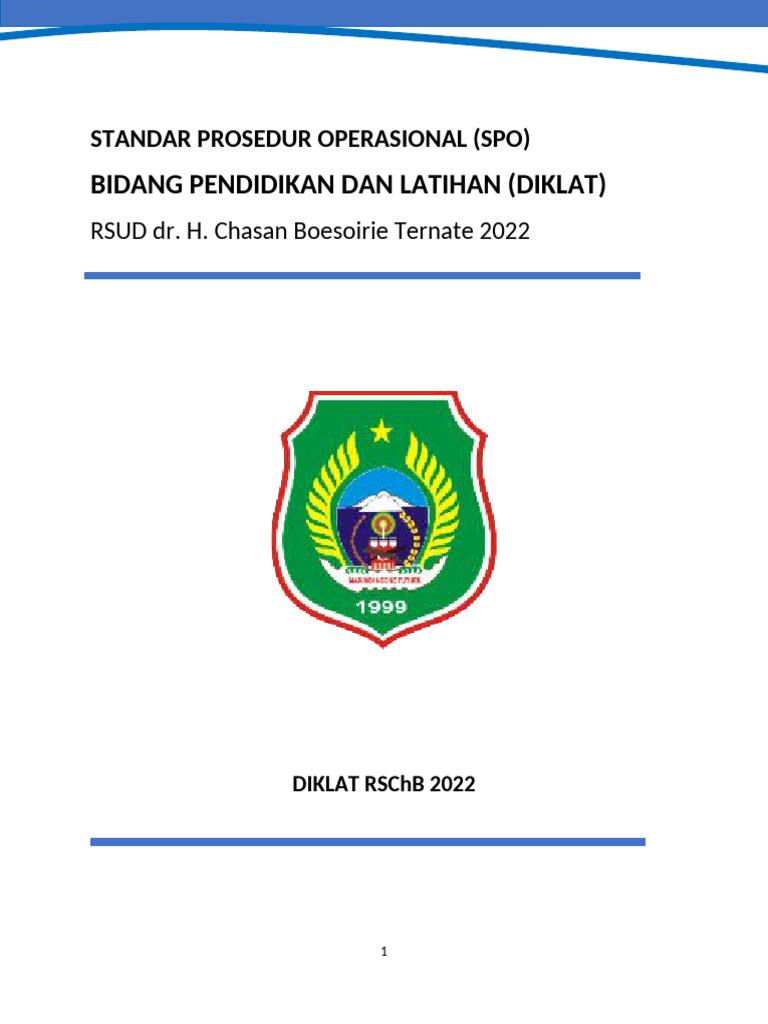 SPO Pendidikan dan Pelatihan RSUD Ternate | PDF