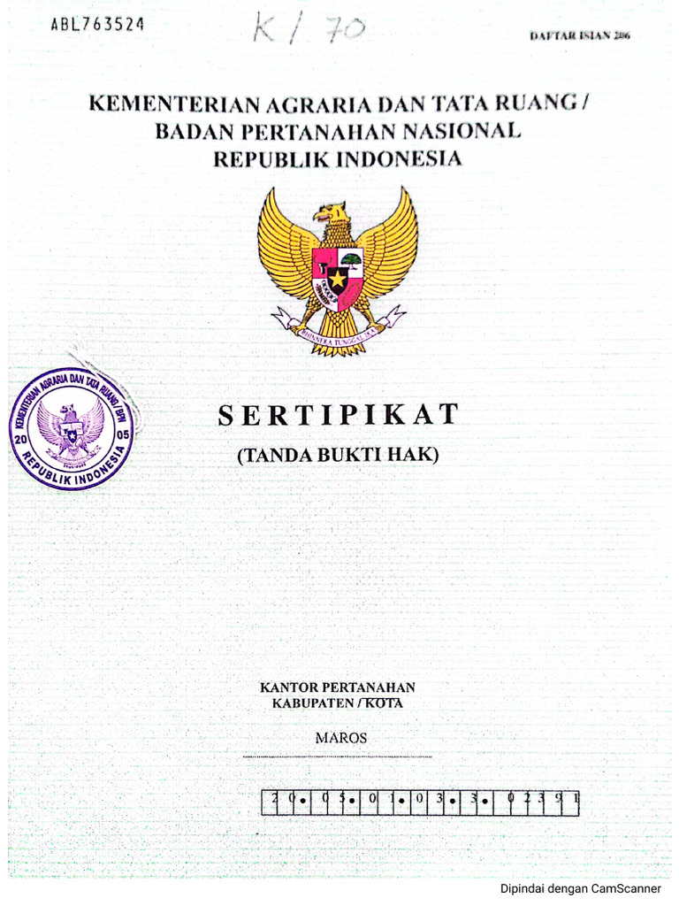 (Pecah) Grand Raya Kariango Blok K 70 An. Veronica Yudyaning Setyo | PDF