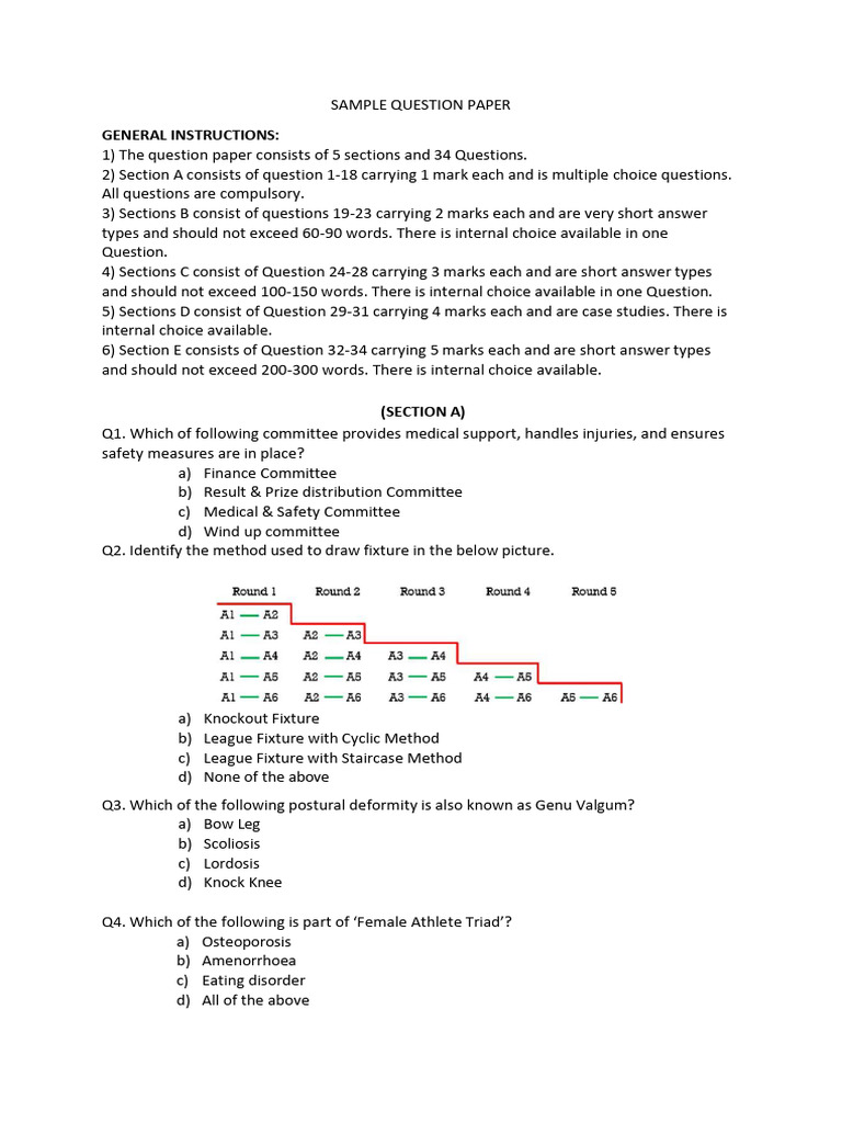 Physical Education Class 12 Sample Papers (1) - Copy - Removed | PDF ...