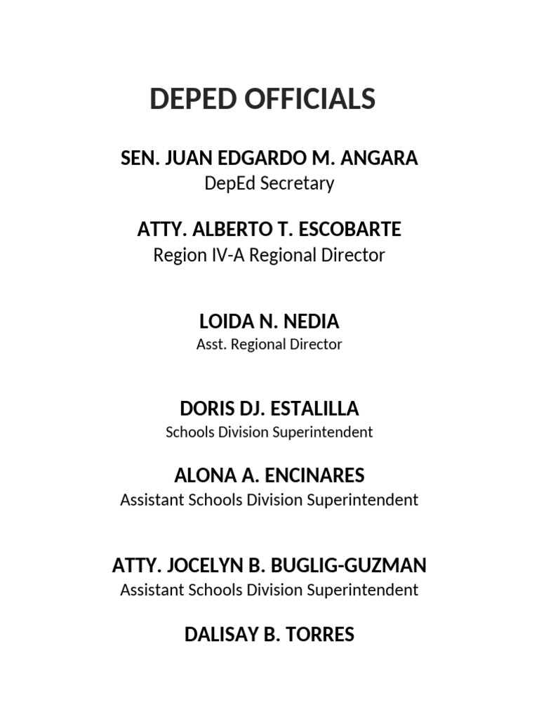 Deped Officials | PDF