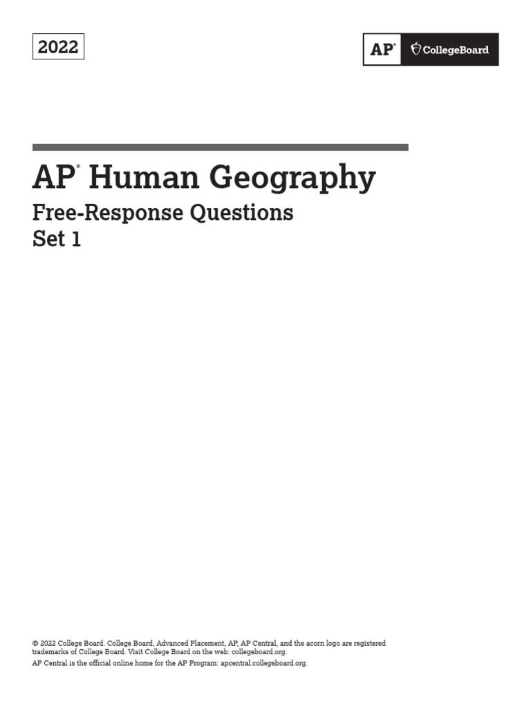 2022 AP Human Geography FRQ Overview | PDF | Agriculture | Economies