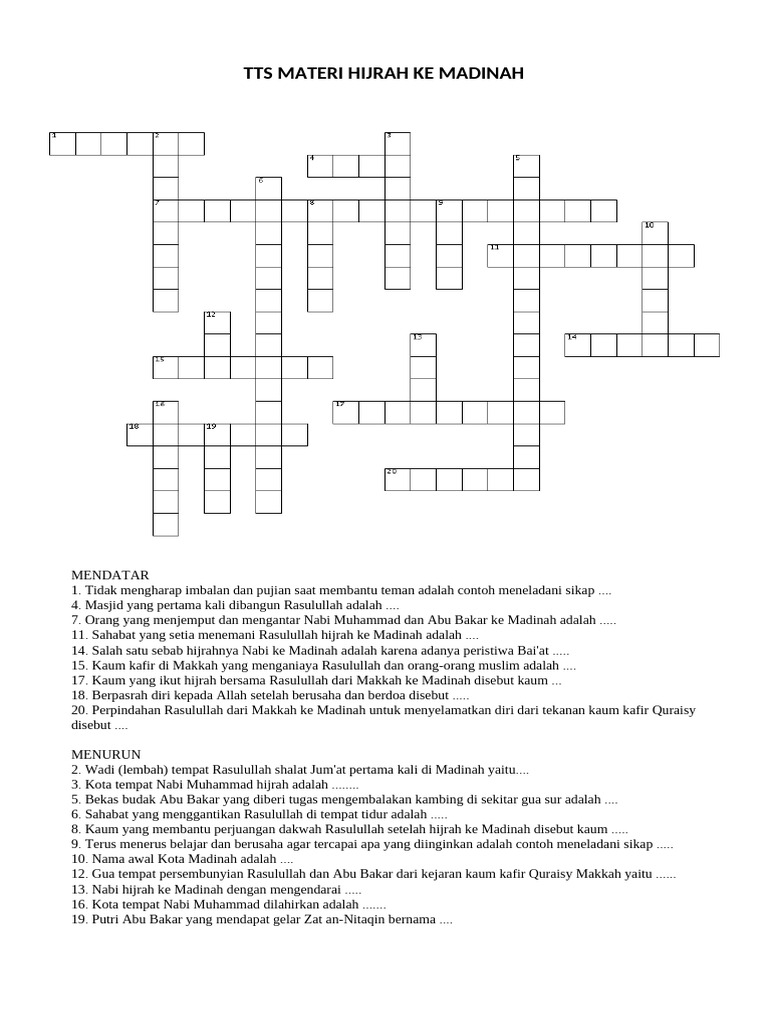 TTS MATERI HIJRAH KE MADINAH | PDF