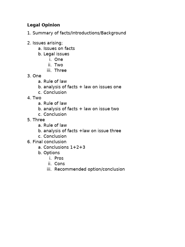 Legal Opinion and Case Brief Analysis | PDF