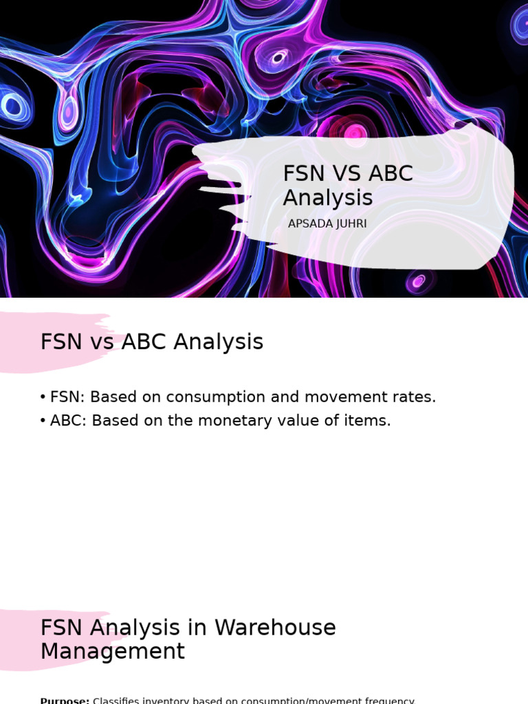 (CLASS-5) FSN VS ABC Analysis | PDF | Inventory | Warehouse