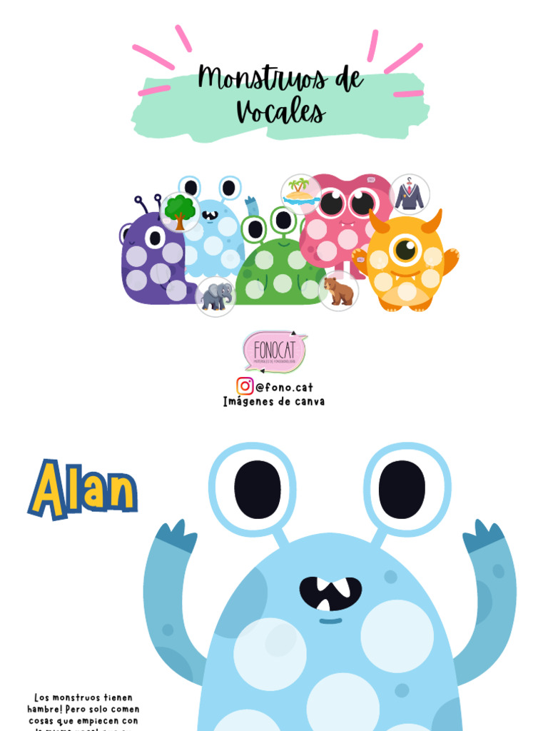 Monstruos de Vocales en Acción | PDF