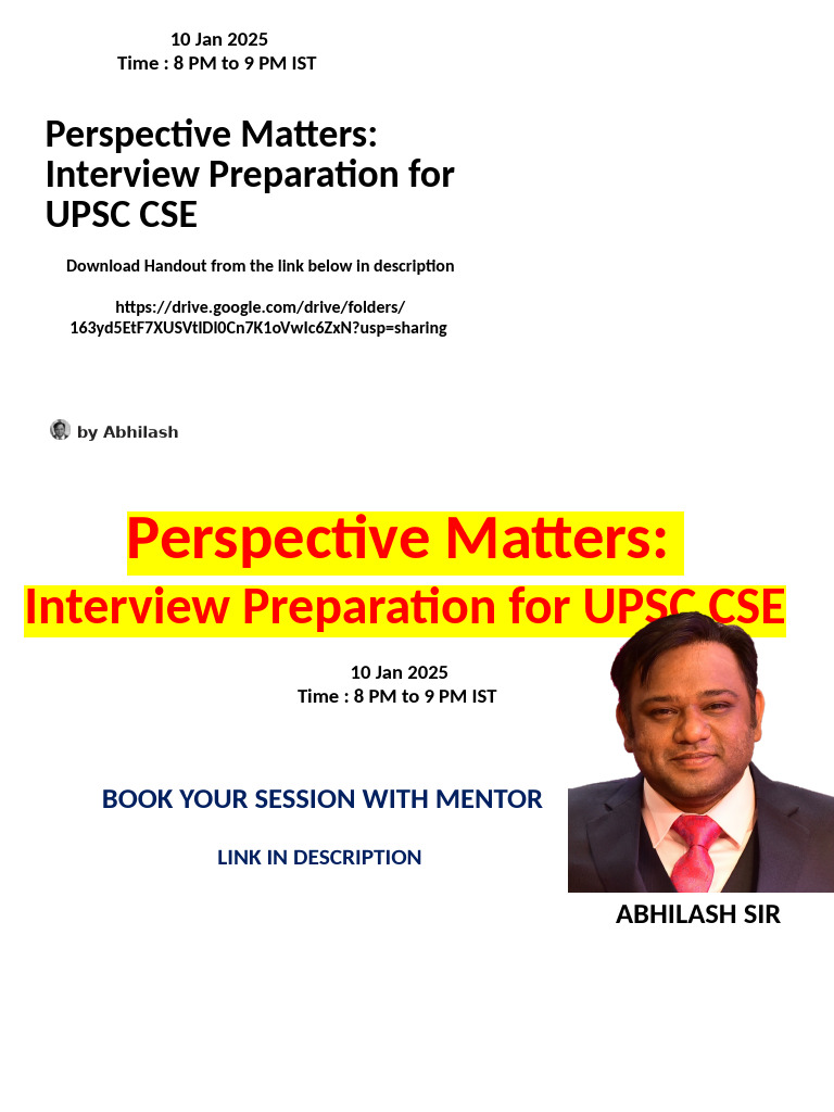 Perspective Matters Interview Preparation For UPSC CSE | PDF | Leadership