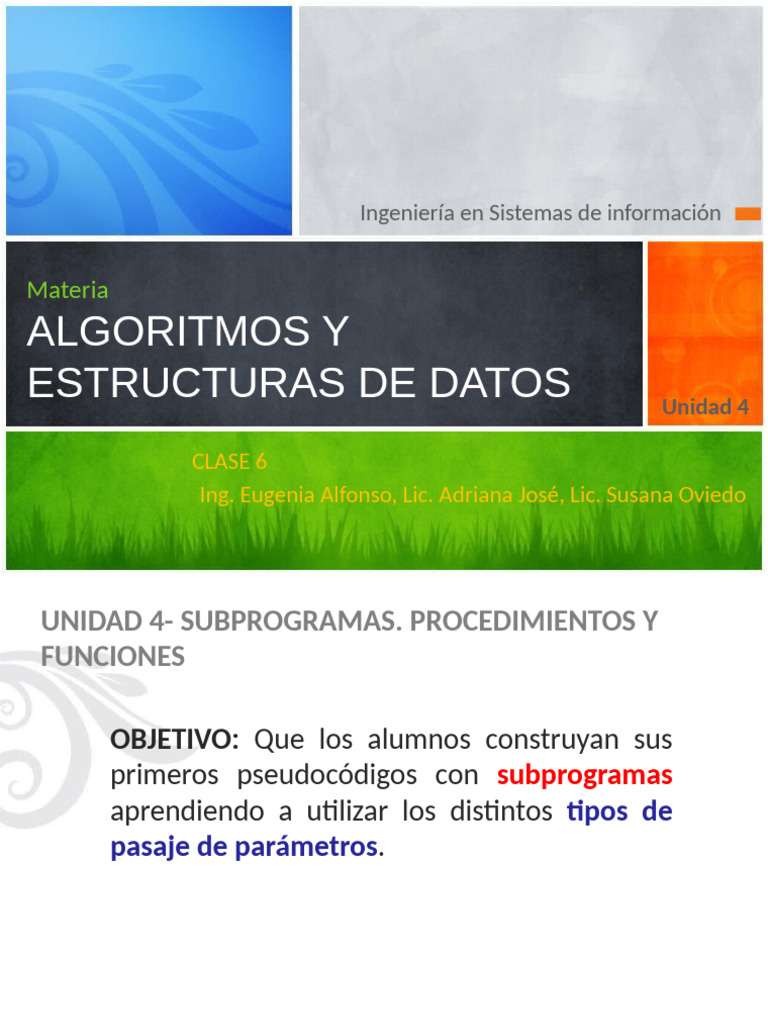 Subprogramas: Procedimientos y Funciones | PDF | Variable (informática) | Tipo de datos