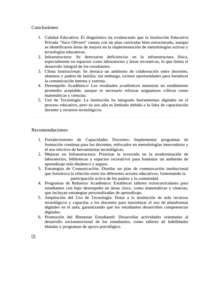 Conclusiones y recomendaciones 111 | PDF | Enseñando | Salón de clases