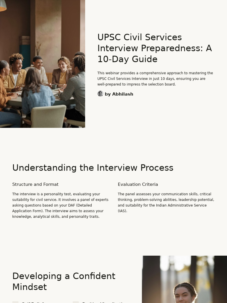 UPSC Civil Services Interview Preparedness A 10 Day Guide | PDF ...