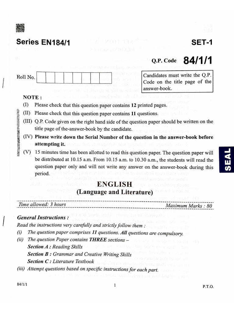Practice Paper - 01 | PDF