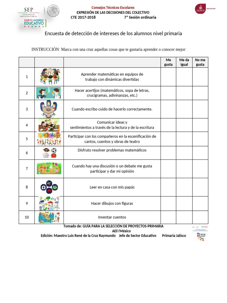 Encuesta de Detección de Intereses z141 Alumno | PDF