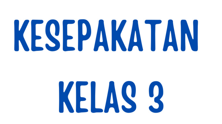 Kesepakatan Kelas 3 Pdf