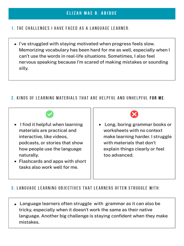 Language Learning Challenges & Solutions | PDF