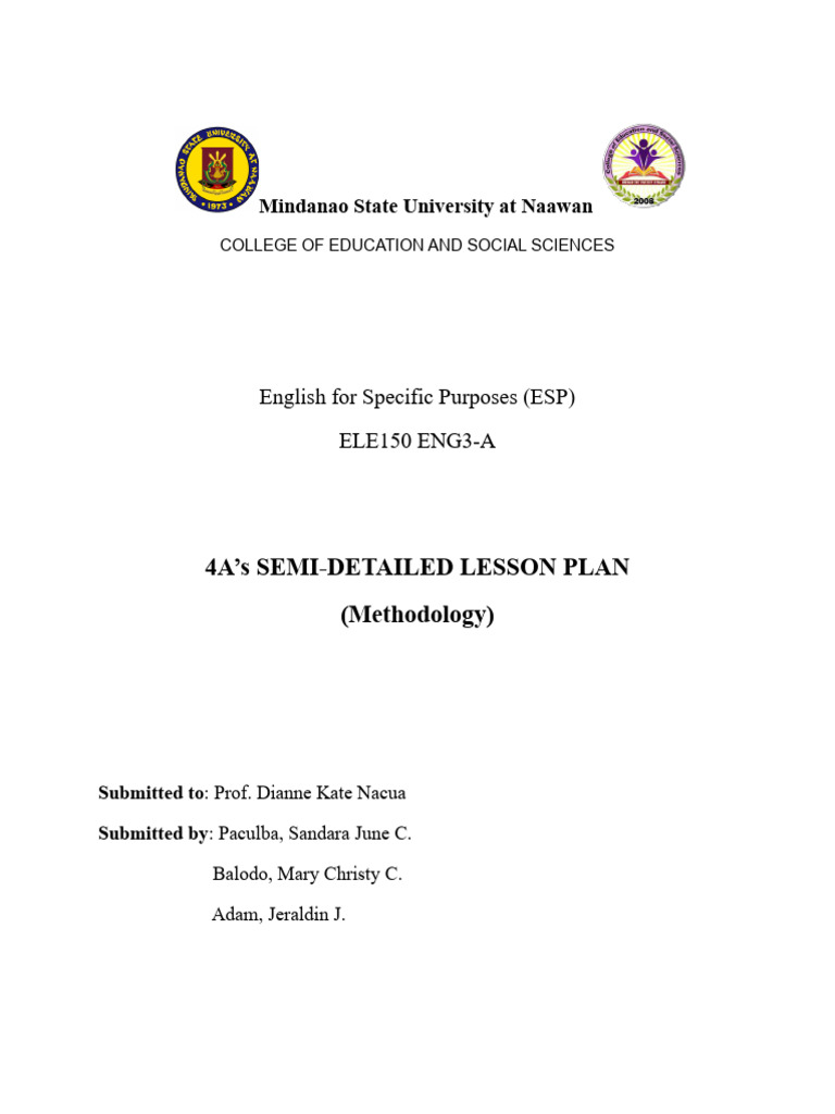Methodology Lesson Plan (1) | PDF | Communication | Methodology