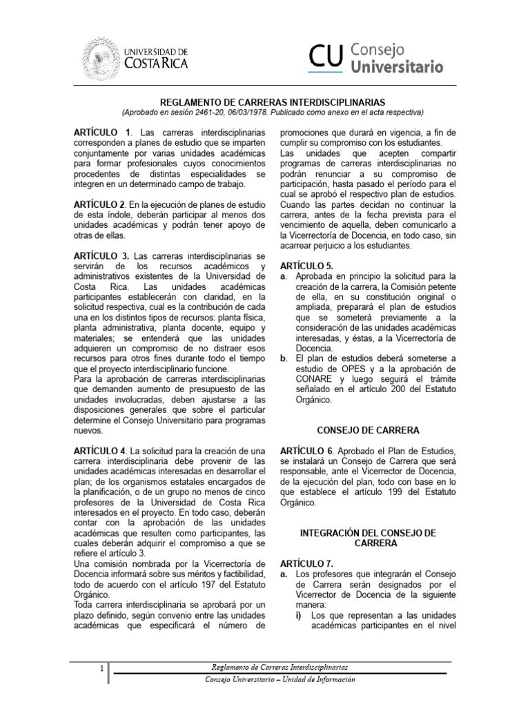 carreras_interdisciplinarias | PDF | Plan de estudios | Gobierno