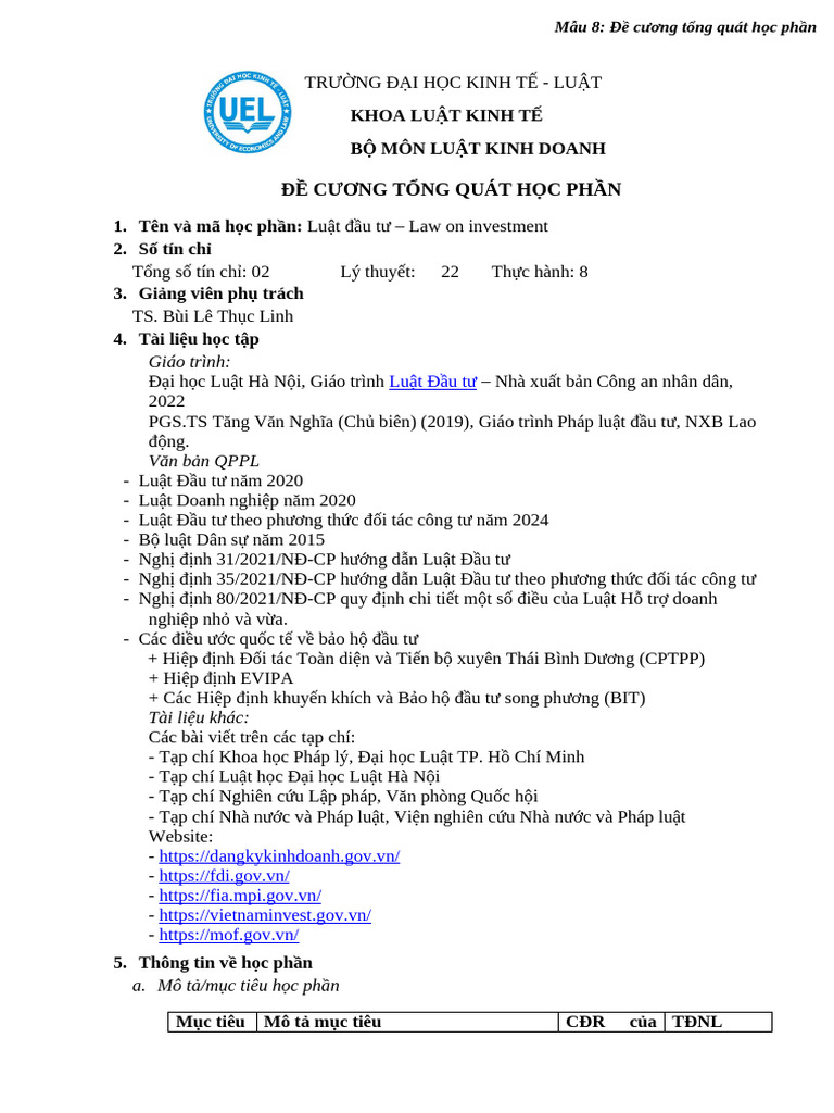 Luat Dau Tu (2TC) | PDF