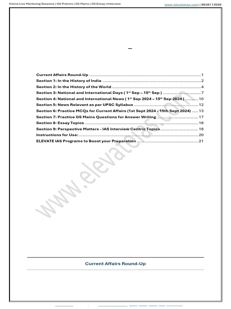 ELEVATE Current Affair - 15th Nov - Worksheet | PDF | Asian Development ...