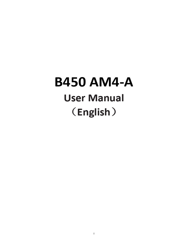 B450 AM4-A: User Manual English | PDF | Bios | Booting