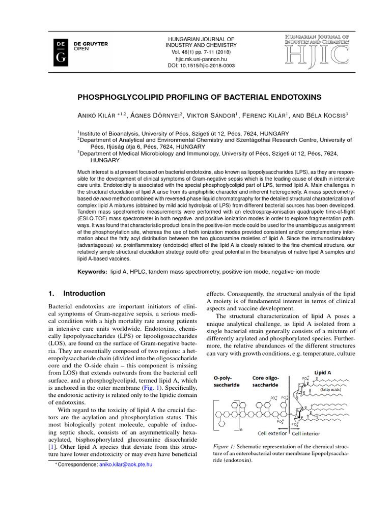 Phosphoglycolipid Profiling of Bacterial | PDF | Lipopolysaccharide | Mass Spectrometry
