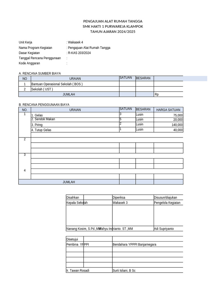 Contoh Form Pengajuan Pembiayaan Ke YPPPI | PDF
