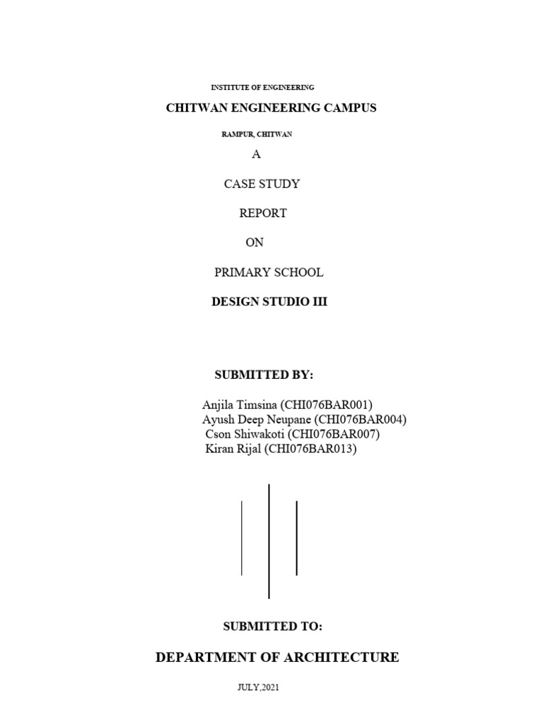 Primary School Design Case Study Report | PDF | Classroom | Lighting