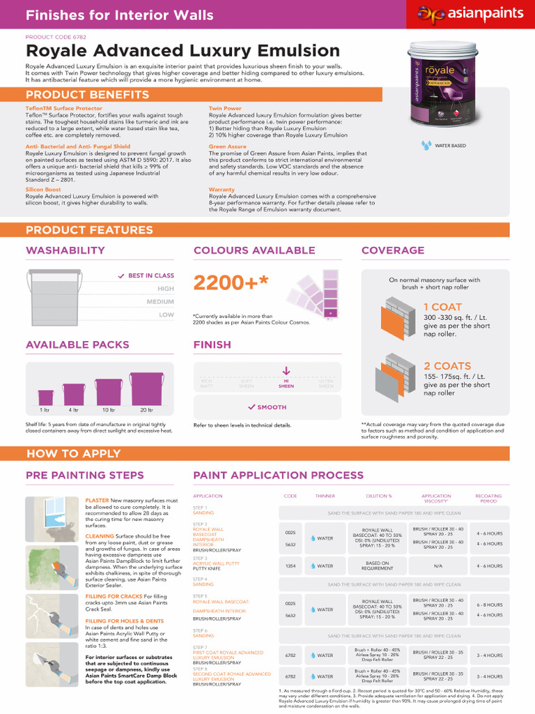 Royale Advanced Luxury Emulsion | PDF