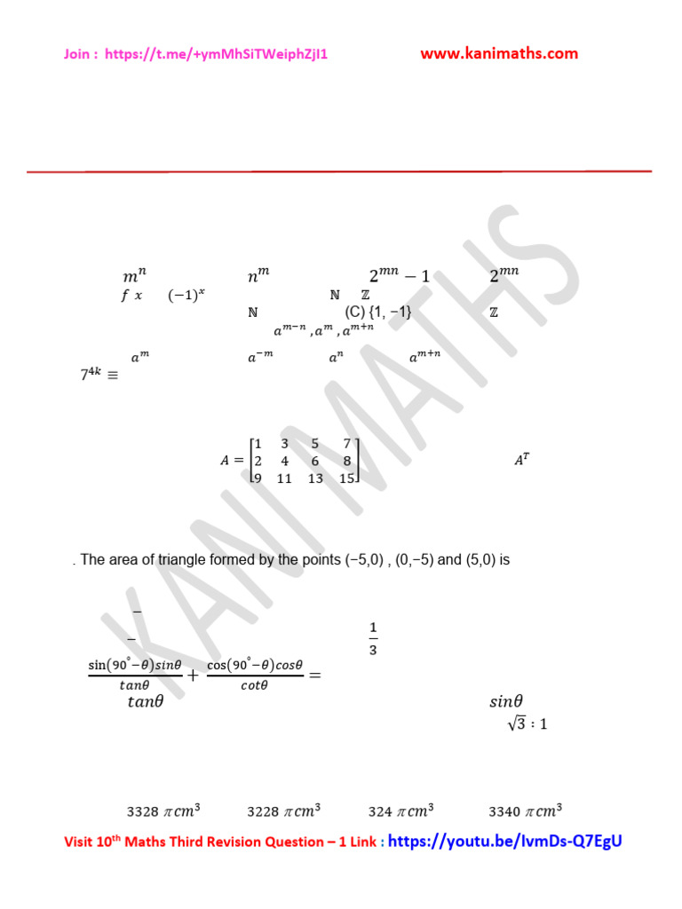 10th Grade Maths Revision Paper | PDF | Elementary Geometry | Geometry