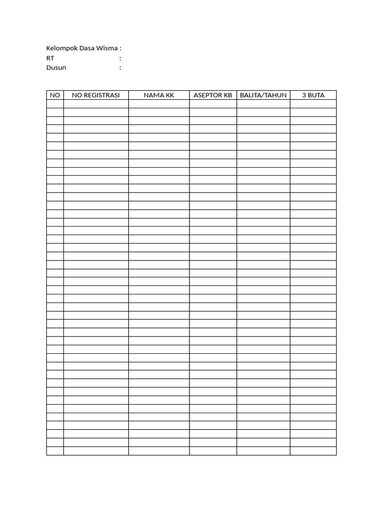 Kelompok Dasa Wisma Balita | PDF