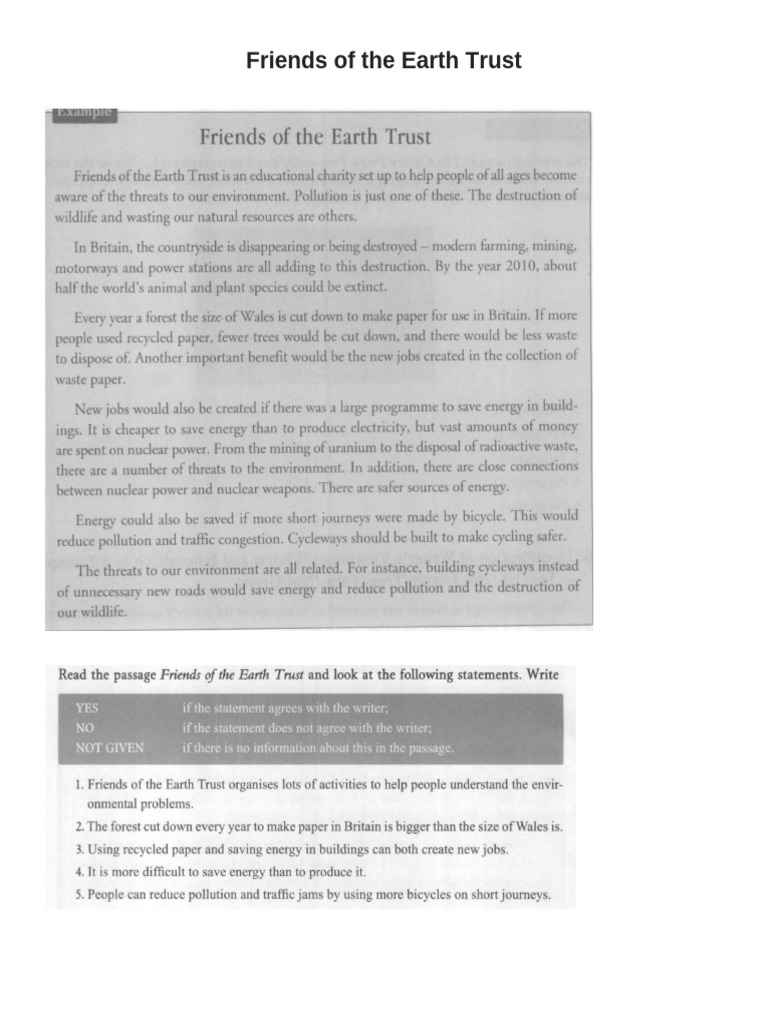 Friends of the Earth Trust Overview | PDF