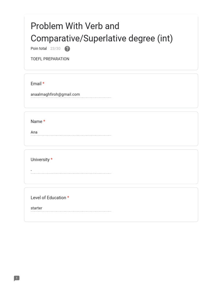 Problem With Verb and Comparative_Superlative degree (int) | PDF