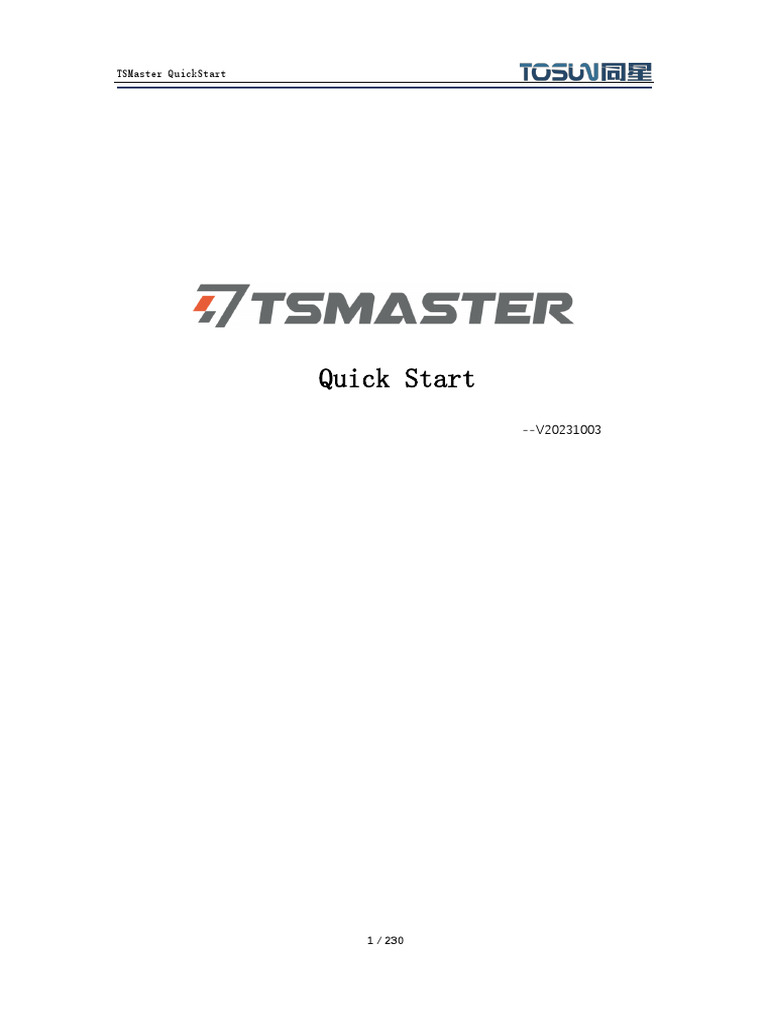 TSMaster QuickStart Cn-Trang-1 | PDF