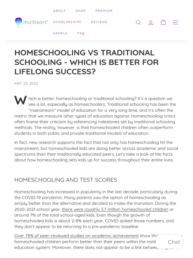 Homeschooling vs. Traditional Schooling | PDF | Homeschooling ...