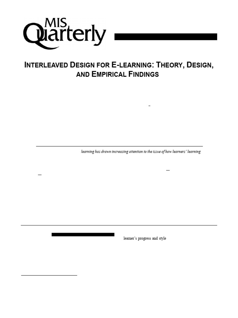 Interleaved Design in E-Learning Systems | PDF | Learning | Educational ...