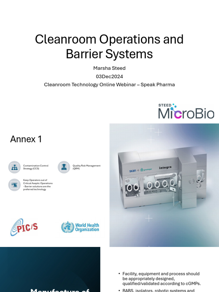 Marsha Steed, US - Cleanroom Operations and Barrier Systems | PDF ...