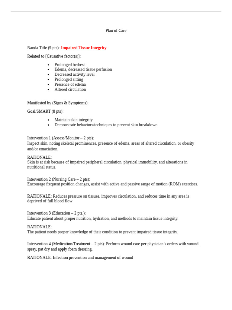 Impaired Tissue Integrity | PDF | Wound | Diseases And Disorders