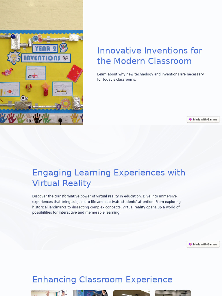 Modern Classroom Tech Innovations | PDF | Classroom | Virtual Reality