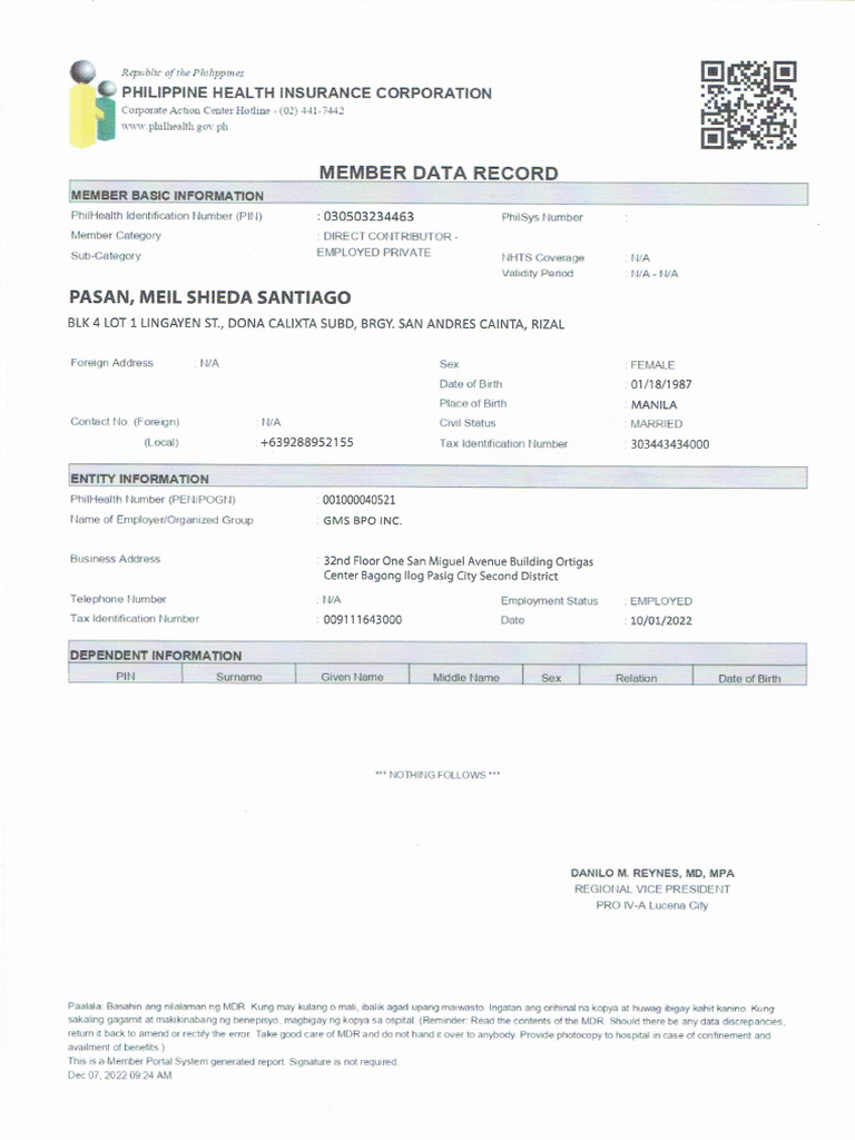 Philhealth 000013 | PDF