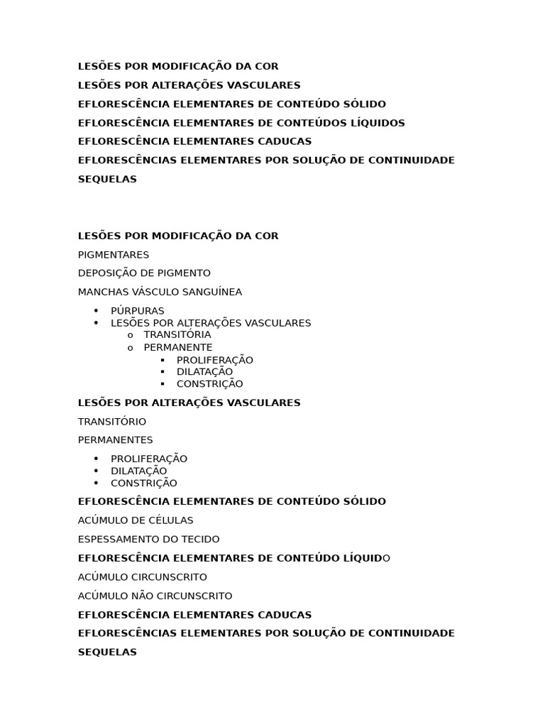Lesões Dermatológicas por Alterações de Cor | PDF | Remédio | Doenças e ...