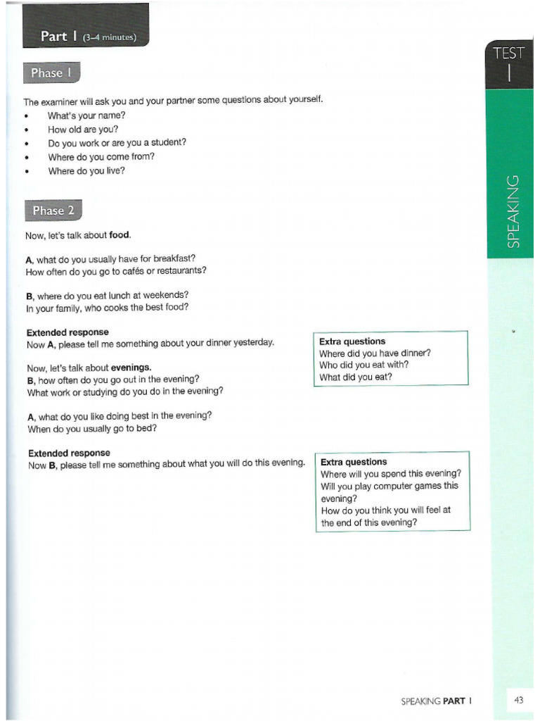 KET Plus - Speaking Test 1 | PDF