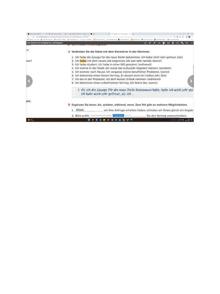 Aufgabe Konnektoren Nebensatz | PDF