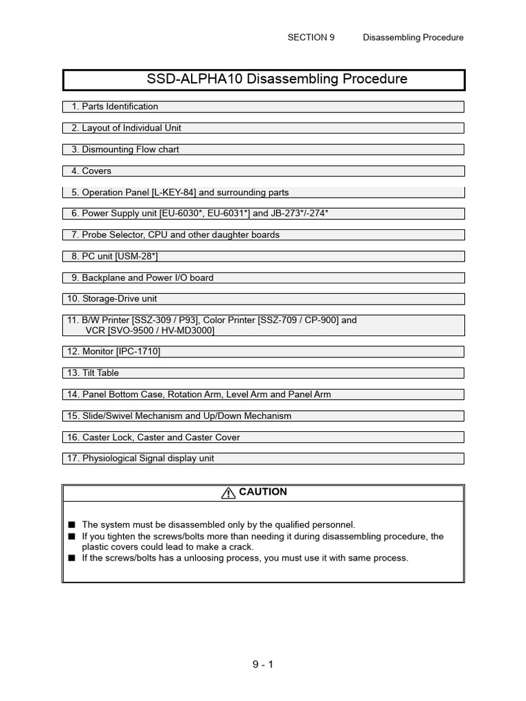 Sec09 A10disassembleprocedure | PDF | Electrical Connector | Screw