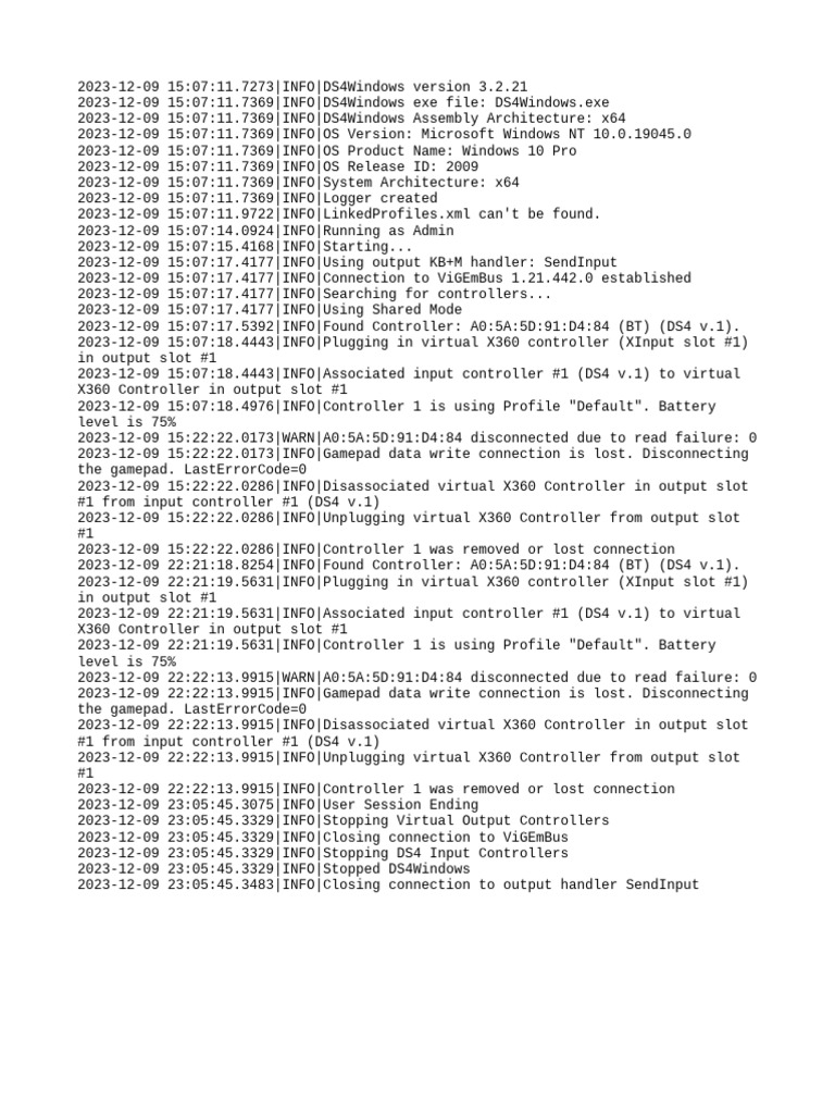 Ds4windows Log 20231209.2 | PDF | Ibm Pc Compatibles | Operating System Families